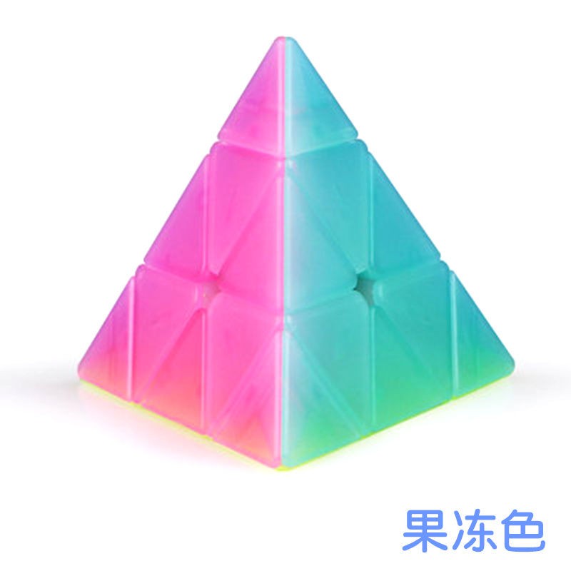 ก้อนปริศนาRubik s CubeQingyi Pyramid Cube Triangle Volcano Golden Brown ...