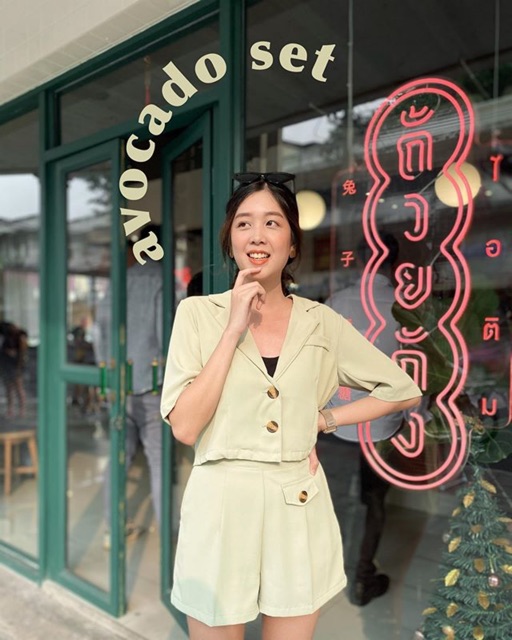 Avocado set????เสื้อเบลเซอร์+กางเกงขาสั้น - loukkhun.store - ThaiPick