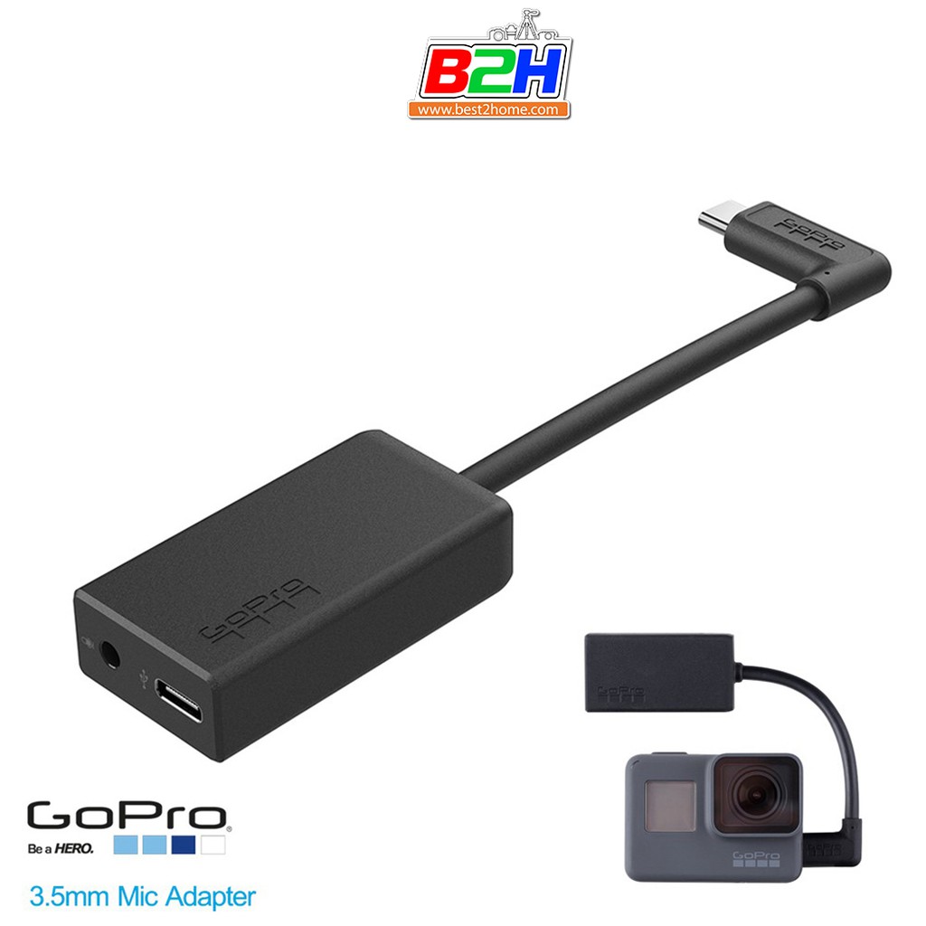 อะเดปเตอร์แปลงสัญญาณเพื่อเชื่อมต่อไมค์แยกGoPro Pro 3.5mm Mic Adapter ...