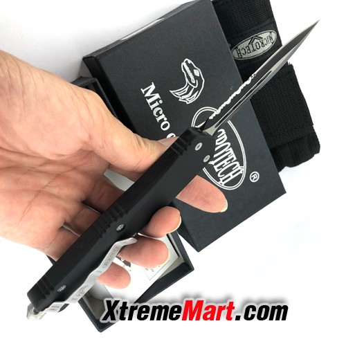 มีดสปริงตรง รุ่นใหญ่ คม 2ด้าน กึ่งหยัก Microtech Combat Troodon 00556 D ...