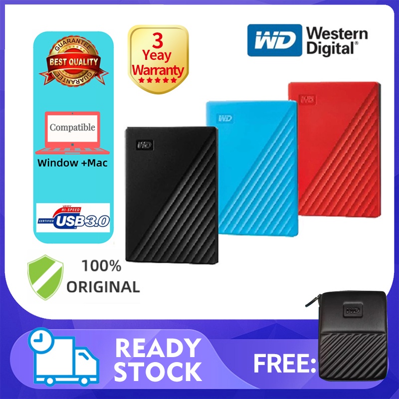 WD My Passport 1TB / 2TB Portable External Hard Disk Drive HDD USB3.0 ...