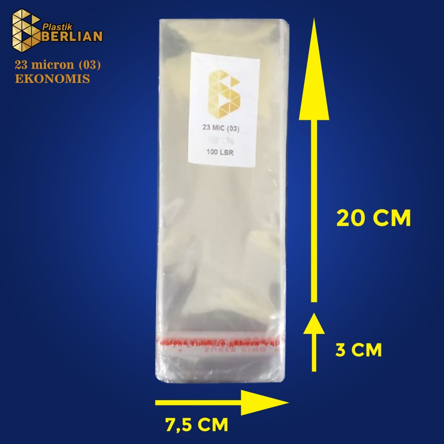 กาวพลาสติก OPP 23 เมครอน (100 ปอนด์) 7.5X20 ซม. - tokoplastikberlian.th ...
