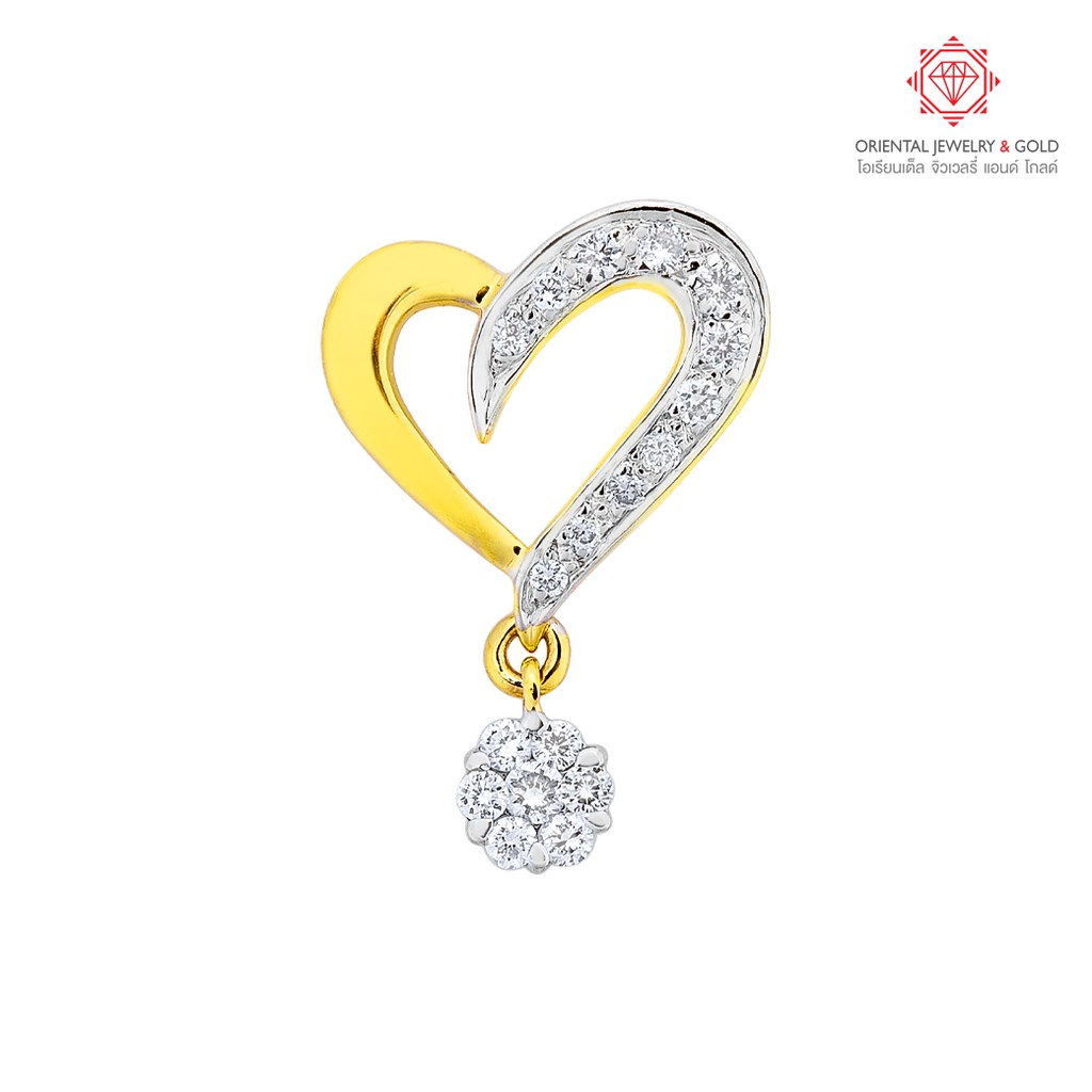 [ผ่อน 0% 10 เดือน] OJ GOLD จี้เพชรแท้ จี้เพชร ทองแท้ น้ำ 100 มีใบรับ ...