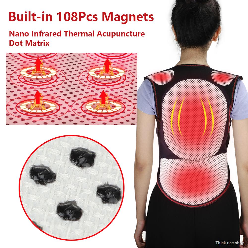 Magnetic Back Support Magnets Self-heating Therapy Vest Waist Brace ...