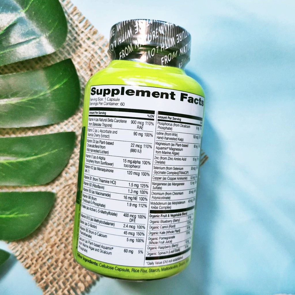 วิตามินและแร่ธาตุรวมOne Daily Multivitamin for Women 50 60 or 120 Vegetarian Capsules - NATURELO ...