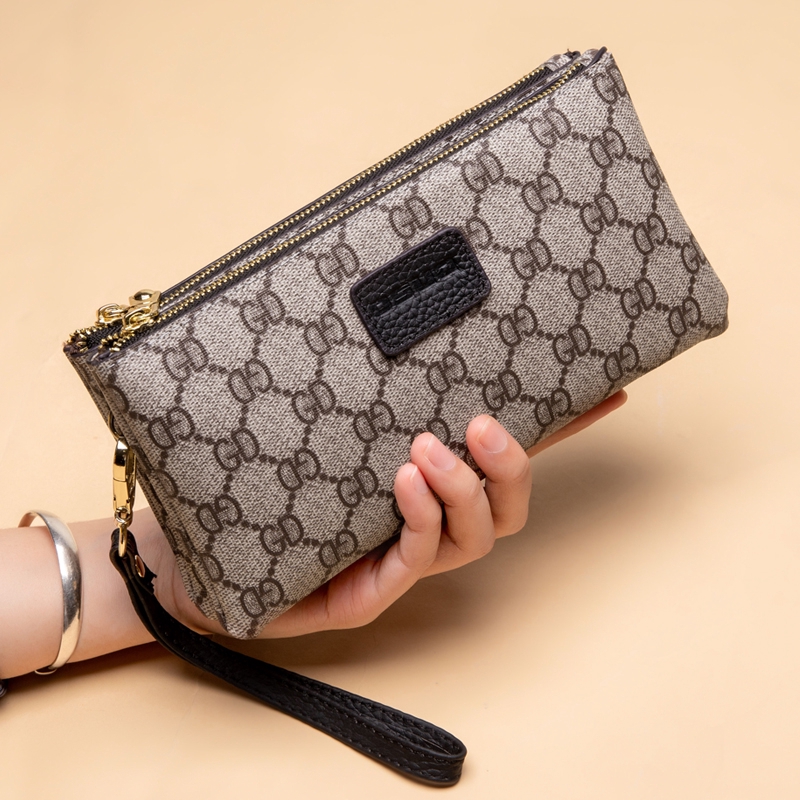 Double Zipper Wallet Ladies Clutch Long Mom Double Wallet Large ...