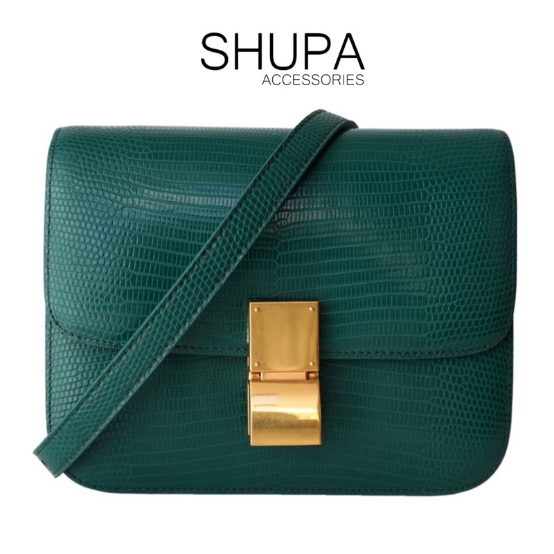 พรีออเดอร์ กระเป๋าสะพายข้าง รุ่น CL BOX BAG หนังแท้ ลาย LIZARD SKIN ...