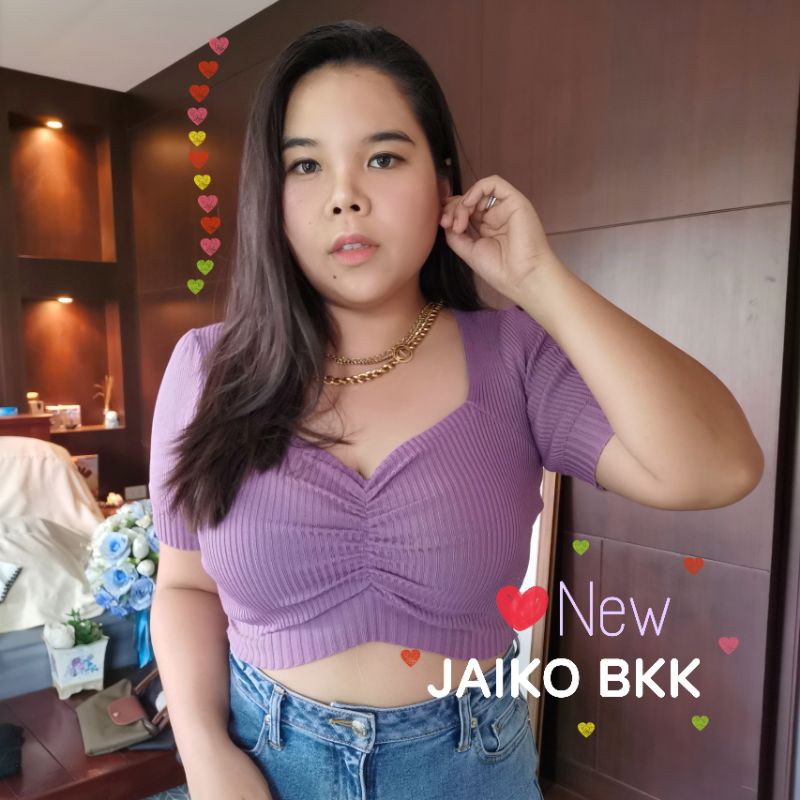 Jaiko เสื้อครอปสาวอวบ อ้วน รุ่นจีบหน้า อกถึง 44 - jaiko.bkk - ThaiPick