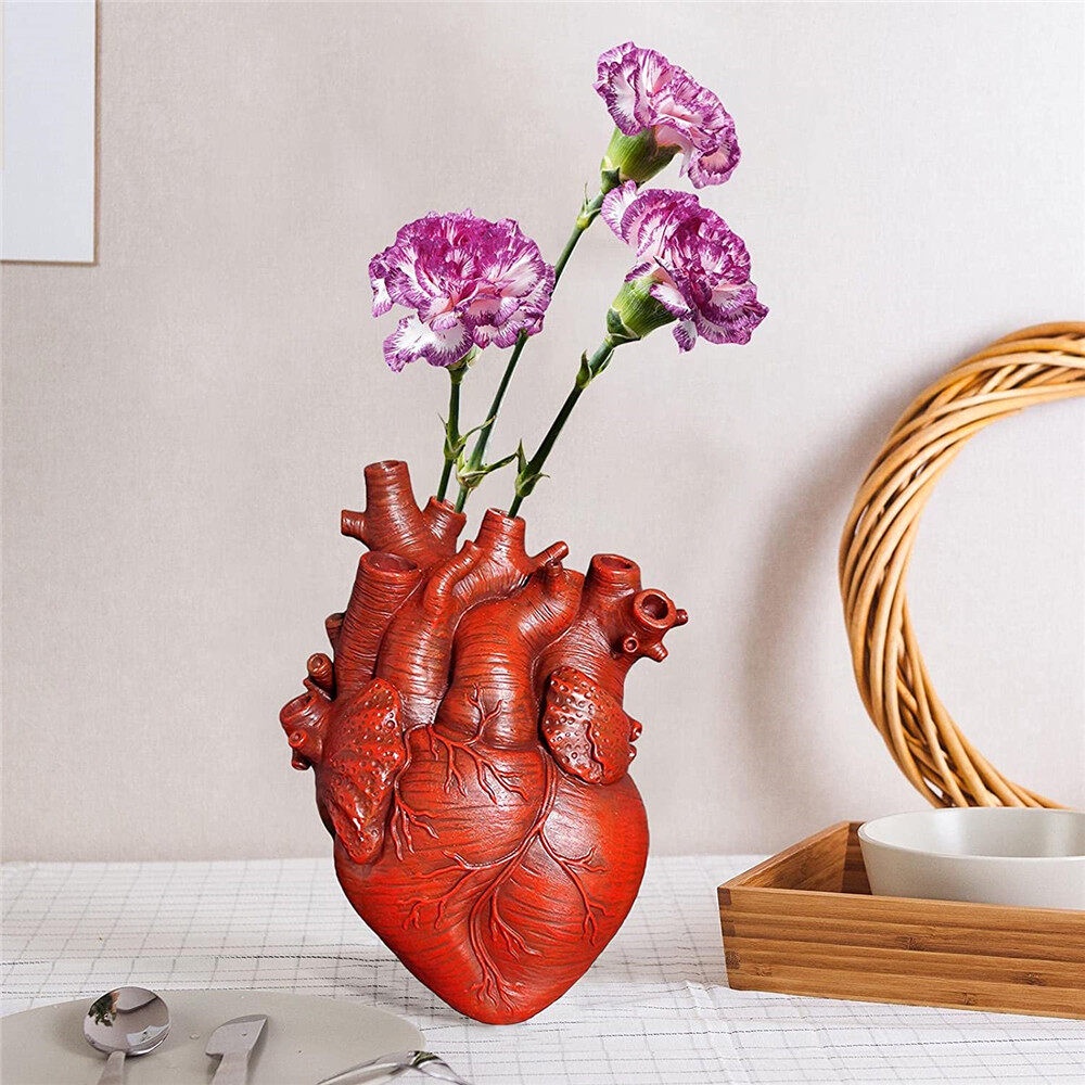 Anatomical Heart Shape Flower Vase Nordic Style Flower Pot Art Vases ...