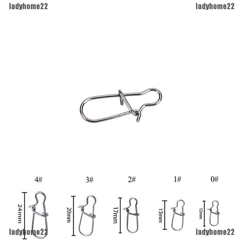 100pcs #0-#4 Fishing Duo-lock Snap Stainless Steel Nice Snaps Tackle ...