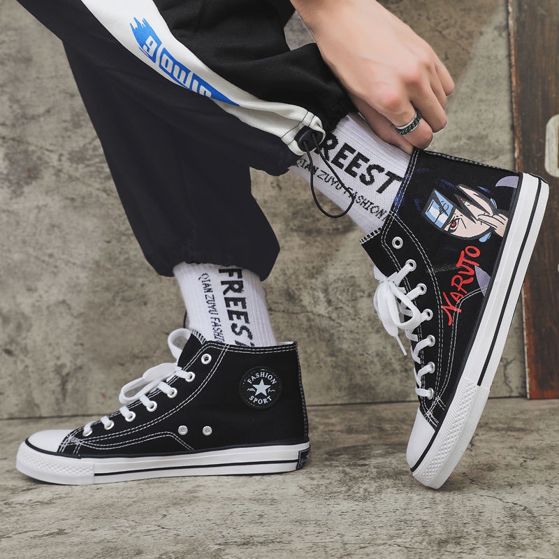 รองเท้าอินเทรนด์อะนิเมะ Naruto Ferret รองเท้าผู้ชาย High-Top All-Match ...