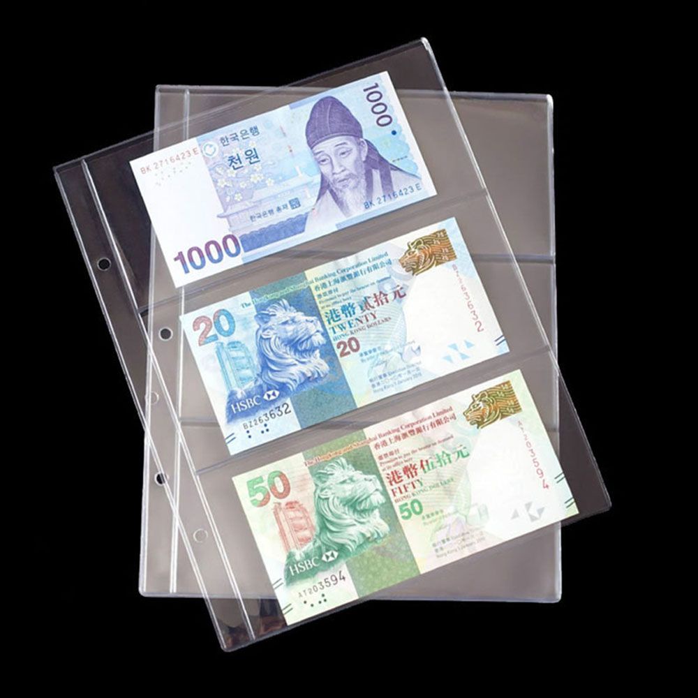 EPOCH PVC Paper Money Album Leaf Sheet 3 holes leaflet Album leaflet ...