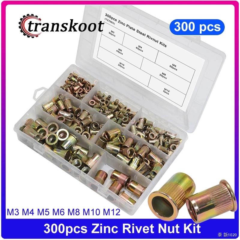 300pcs Rivet Nuts Threaded Rivets Insert Sleeve Nut M3 M4 M5 M6 M8 M10 ...
