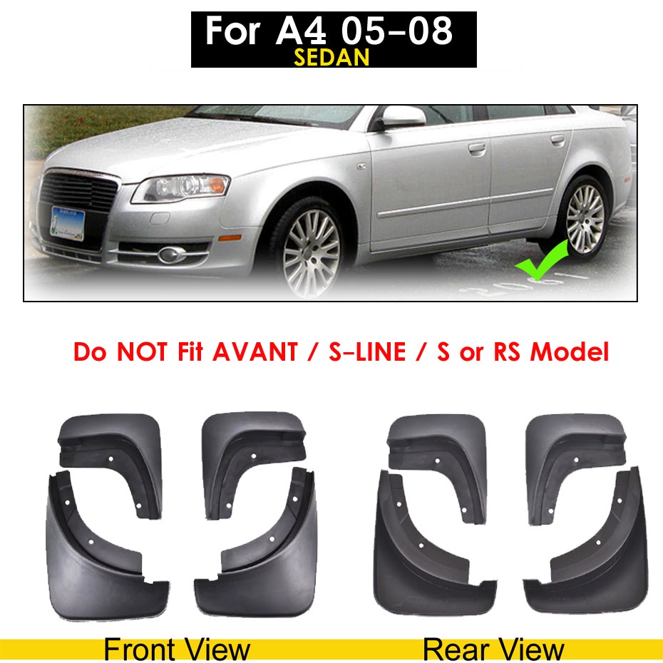 Genuine XUKEY Car Mud Flaps For Audi A3 A4 A6 (8E 8P B6 B7 C6) Mudflaps Splash Guards Mud Flap ...
