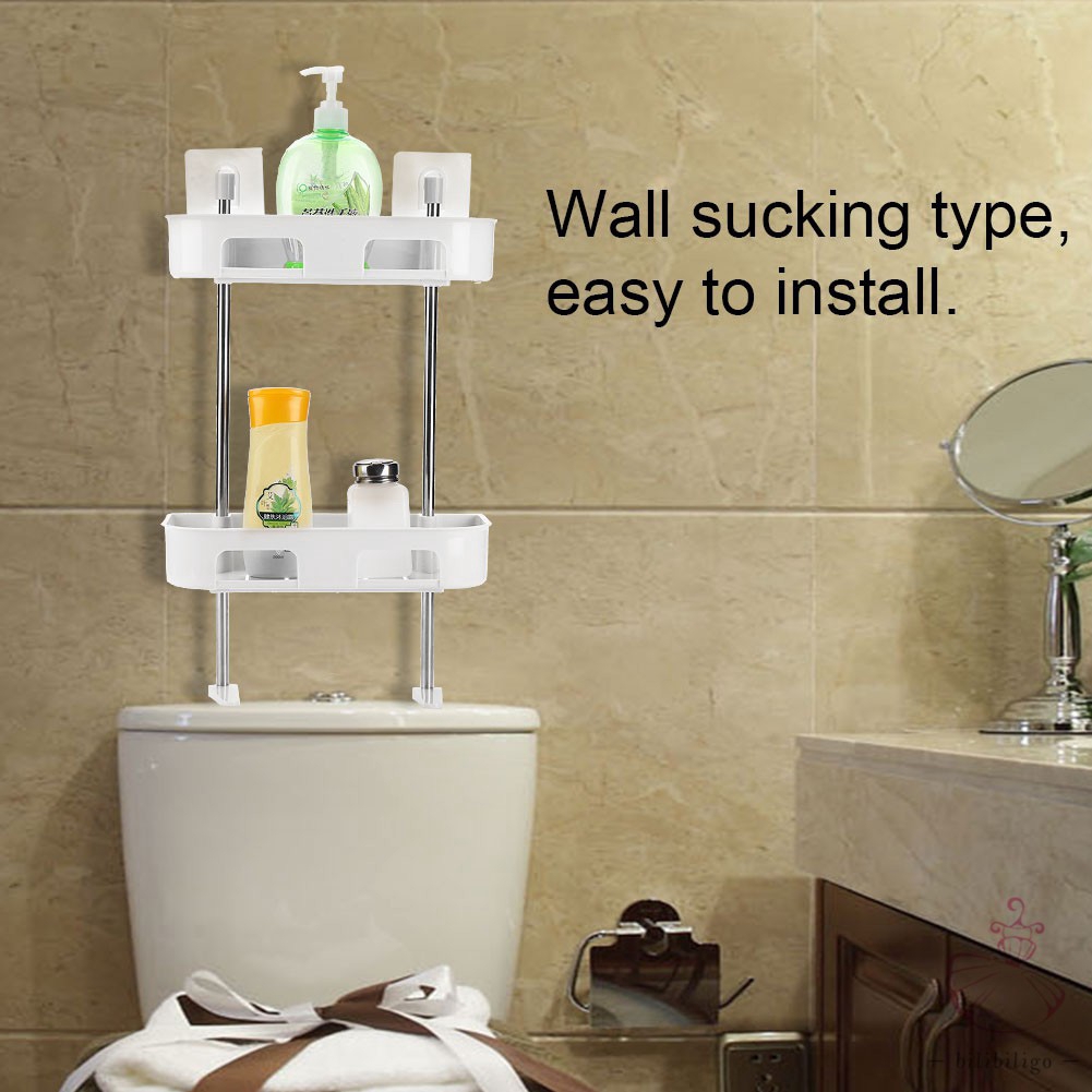 Double Layers Bathroom Storage Rack Wall-mounted Toilet Shelf HfYt ...
