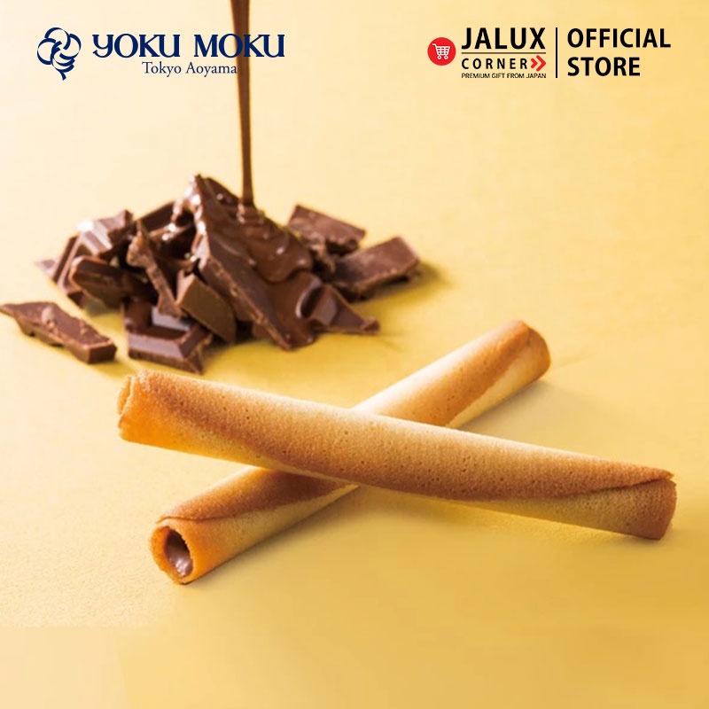YOKU MOKU Cigare au chocolat ขนมคุกกี้เนยม้วนซิการ์สอดไส้ช็อกโกแลต กล่องเหล็ก 18 ชิ้น ...