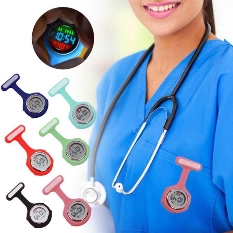 กระเป๋านาฬิกาHigh Quality Nurse Watch ocket Watches Silicone Brooch Fob ...