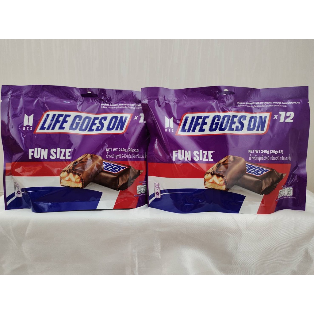 SNICKERS Fun Size (ตราสนิกเกอร์ส)ถั่วลิสงคาราเแลและนูกัตเคลือบช็อกโกแลต ...