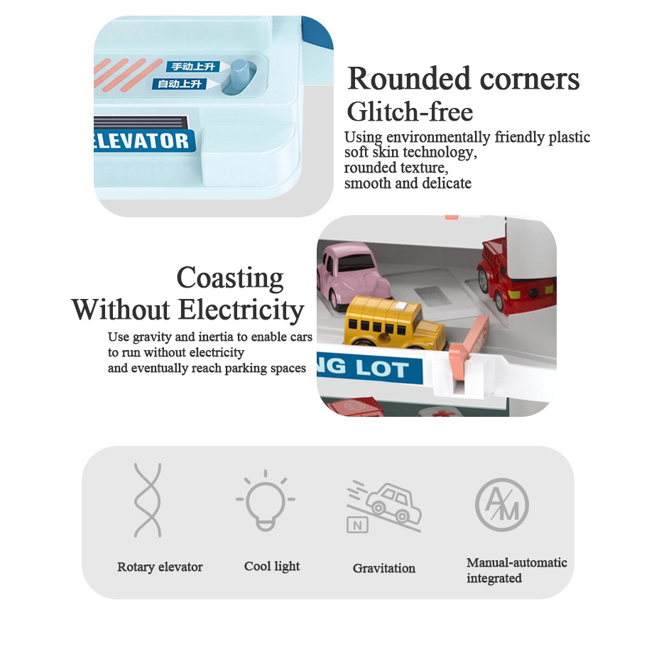 Parking Lot Toy Track Car Parking Large Multi-level Track Elevator Taxi ...