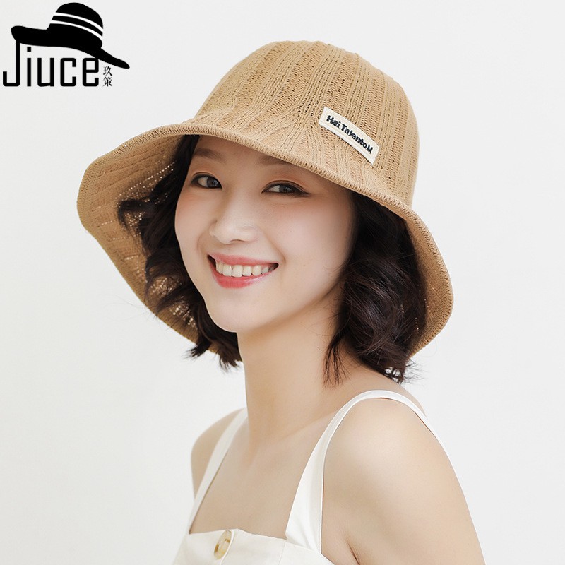 【ready stock】Hat factory solid color sun hat breathable knitted ...