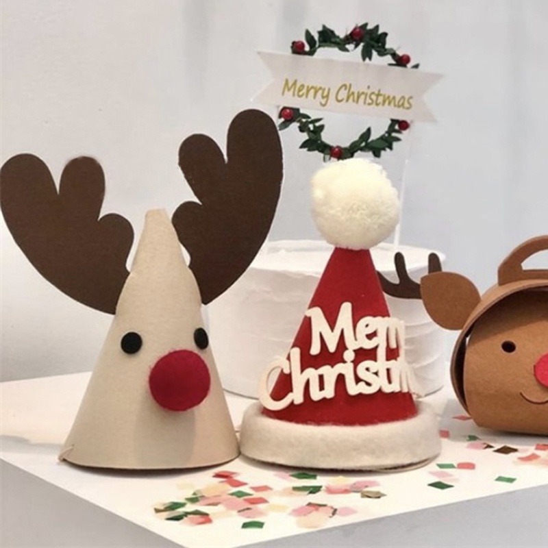 Christmas Hat Santa Elk Merry Christmas Hats Non Woven Fabric Party ...