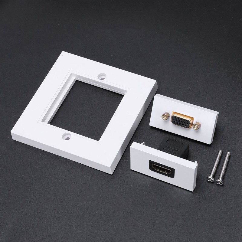 86 x 86Mm Wall Face Plate 15 Hole Vga Outlet + Hdmi With Extended Wire ...