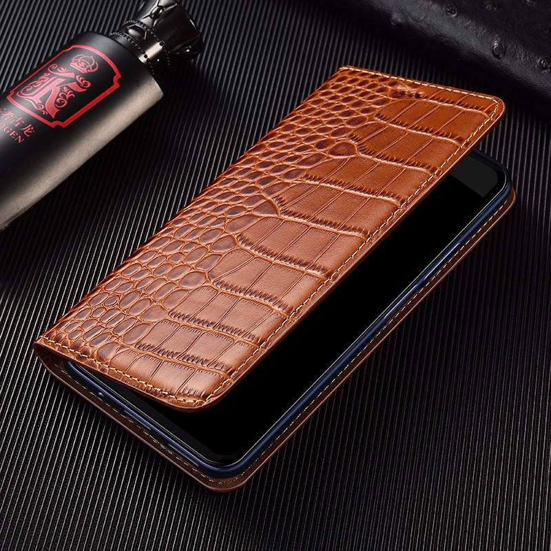 Crocodile Genuine Flip Leather Case For Huawei Honor 6A 6C 6X 7A 7C 7X ...