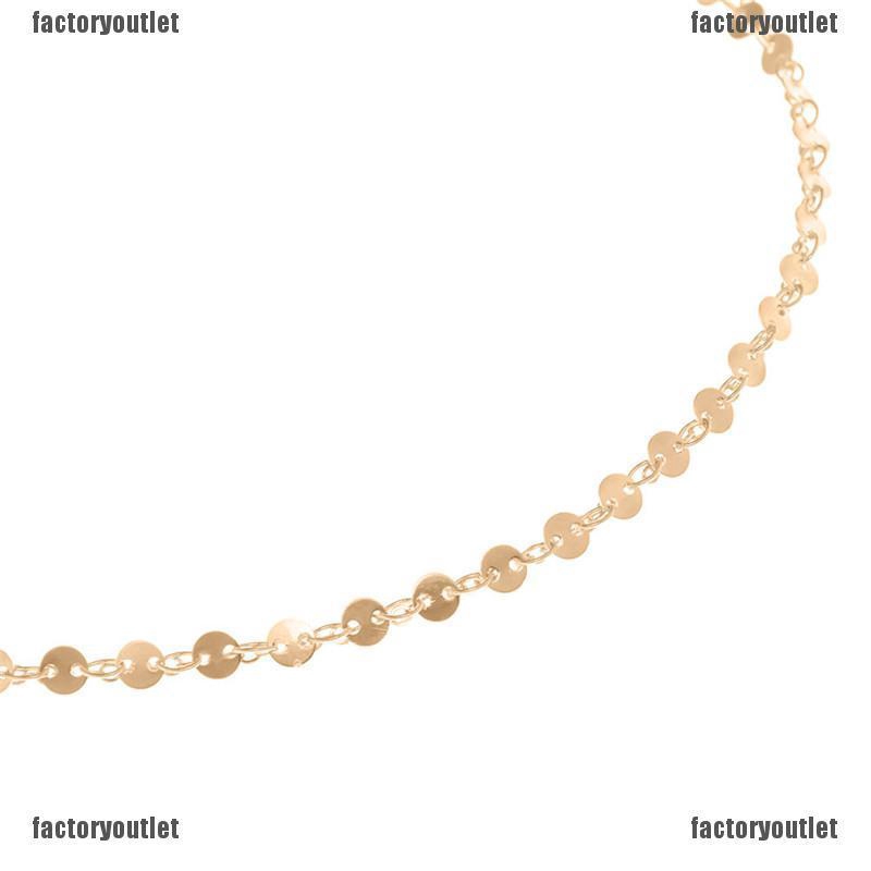 FOTH Women Gold Delicate Bead Double Foot Chain Adjustable Ankle Leg ...