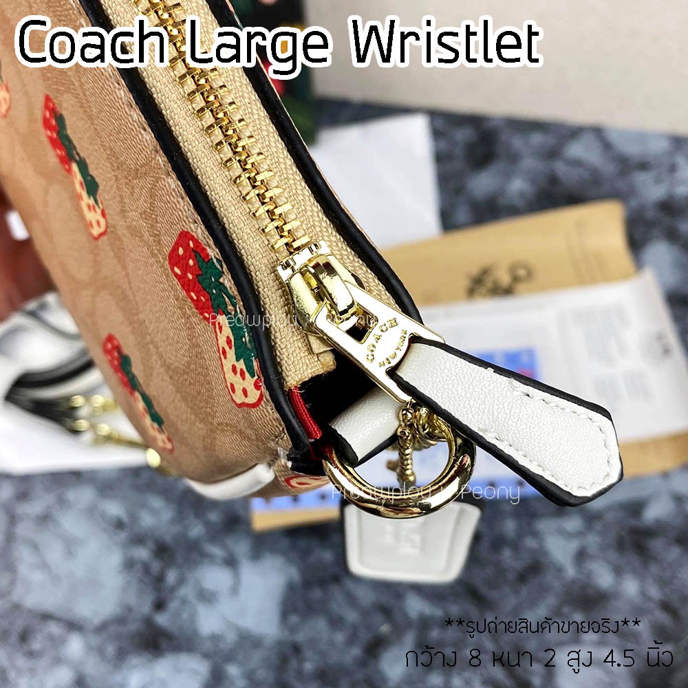 กระเป๋าสะพาย COACH Large Wristlet ขนาด 8 นิ้ว งานปั้ม พร้อมส่ง - preaw_patcha - ThaiPick