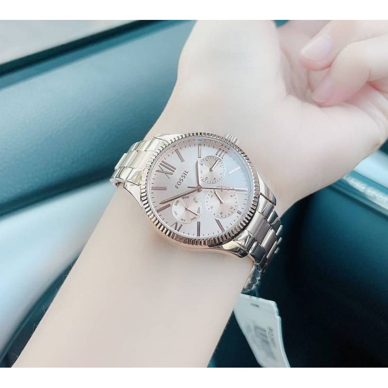Rye Multifunction Rose Gold-Tone Stainless Steel Watch BQ3691 Fossil ...