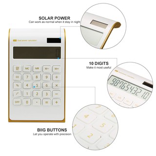 Solar Electronic Calculator 10 Digit LCD Screen Slim Portable Desktop ...