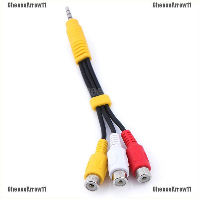 CheeseArrow 1Pc 3.5mm mini aux male stereo to 3 RCA female audio video ...