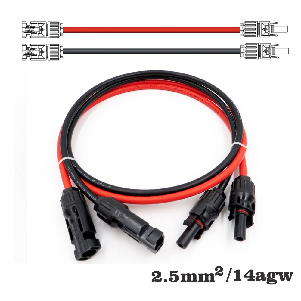 Solar Panel Extension Cable 10A 12AWG 1M 2M Copper Wire Cable ...