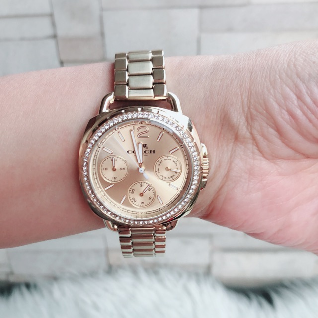 Coach 14503131 Ladies Boyfriend Multi-Function Rose Gold-Tone Watch ...