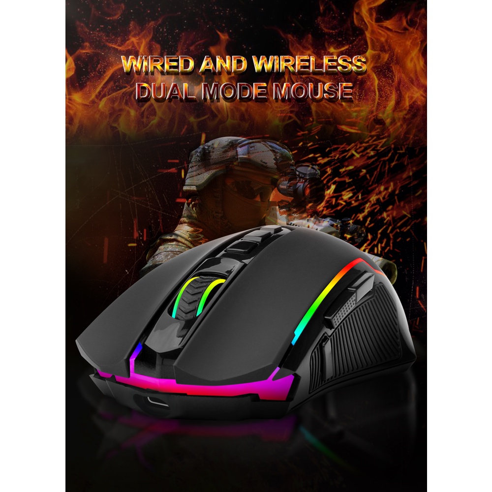 Redragon RANGER LITE M910-KS RGB USB 2.4G Wireless Gaming Mouse 8000 ...