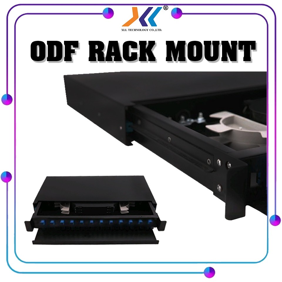 ODF RACK MOUNT Box 1224Core with trap แร็คเก็บสายไฟเบอร์พร้อมถาด2ชั้น ...