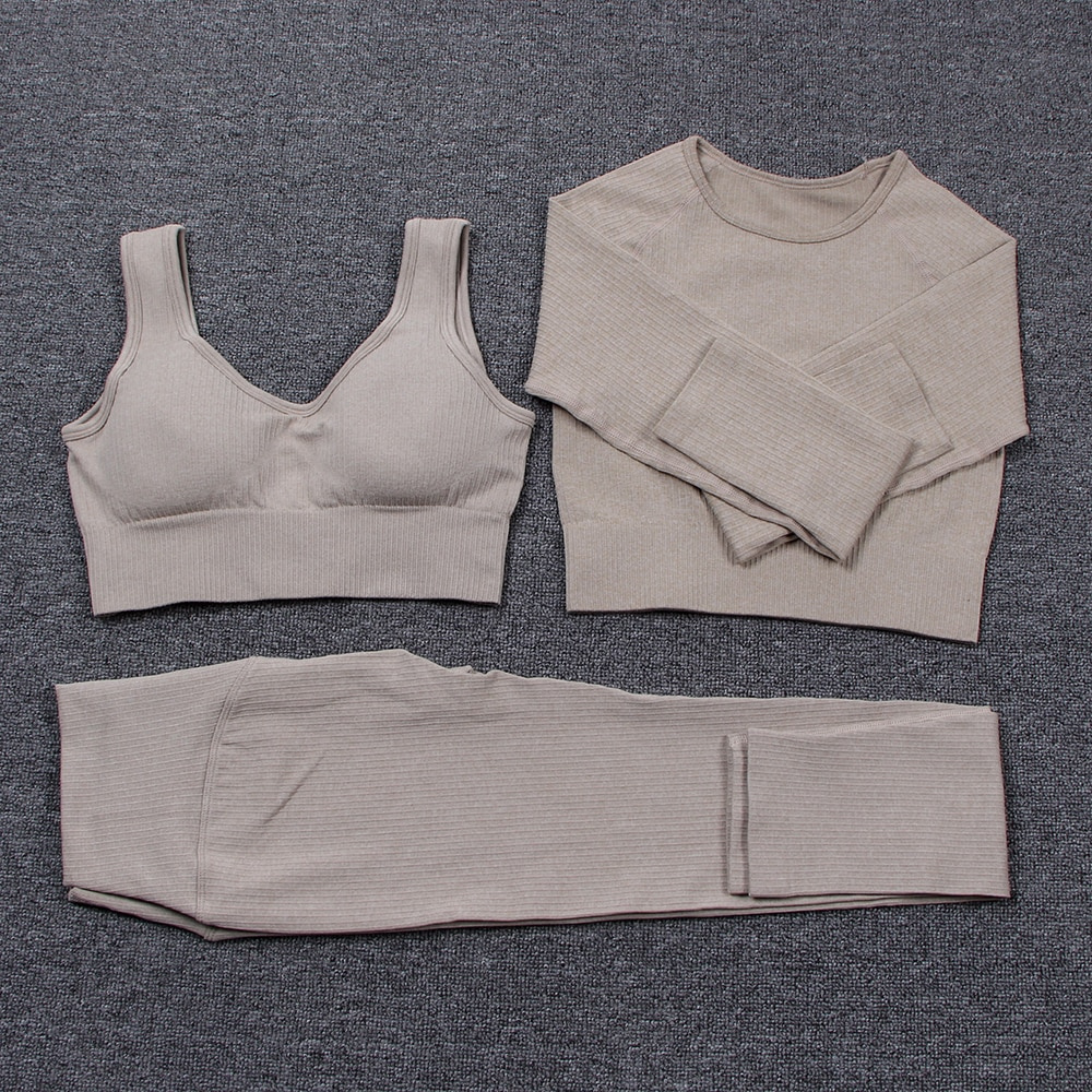 Seamless Yoga Set Sports Bras Yoga Pants 2/3 Piece Set Women Workout Clothes For Women Workout ...