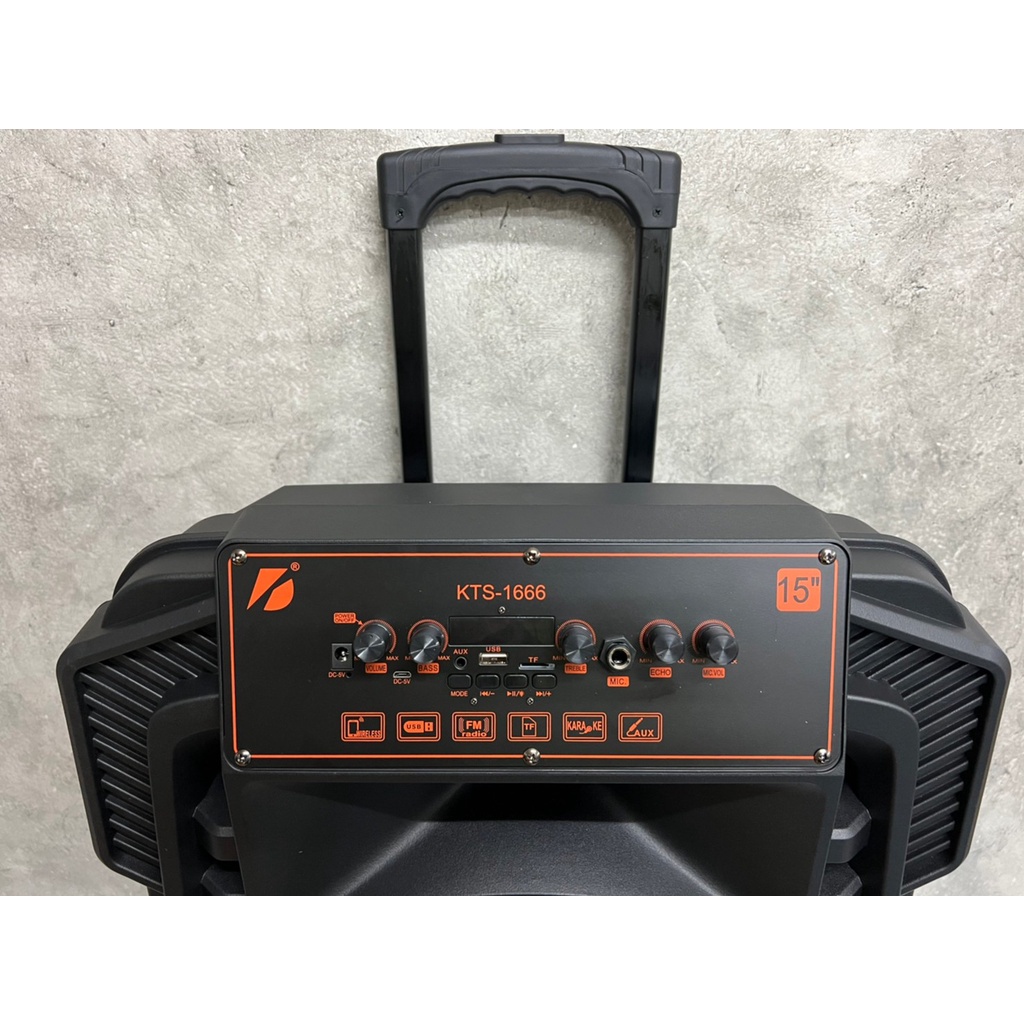 ลำโพงบลูทูธ ดอกใหญ่ 15นิ้ว KTS-1666 1800แอมป์ ปรับเบสแหลมได้ ปรับแอคโค่ ...