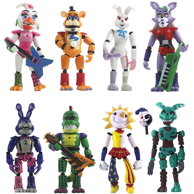 In Stock8 PcsSet Five Night At Freddy Sundrop Toys Detachable Joint ...