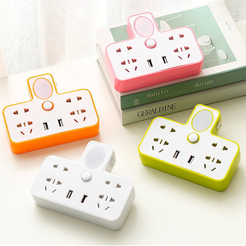 Multi-function converter, one-turn multi-socket with night light strip ...