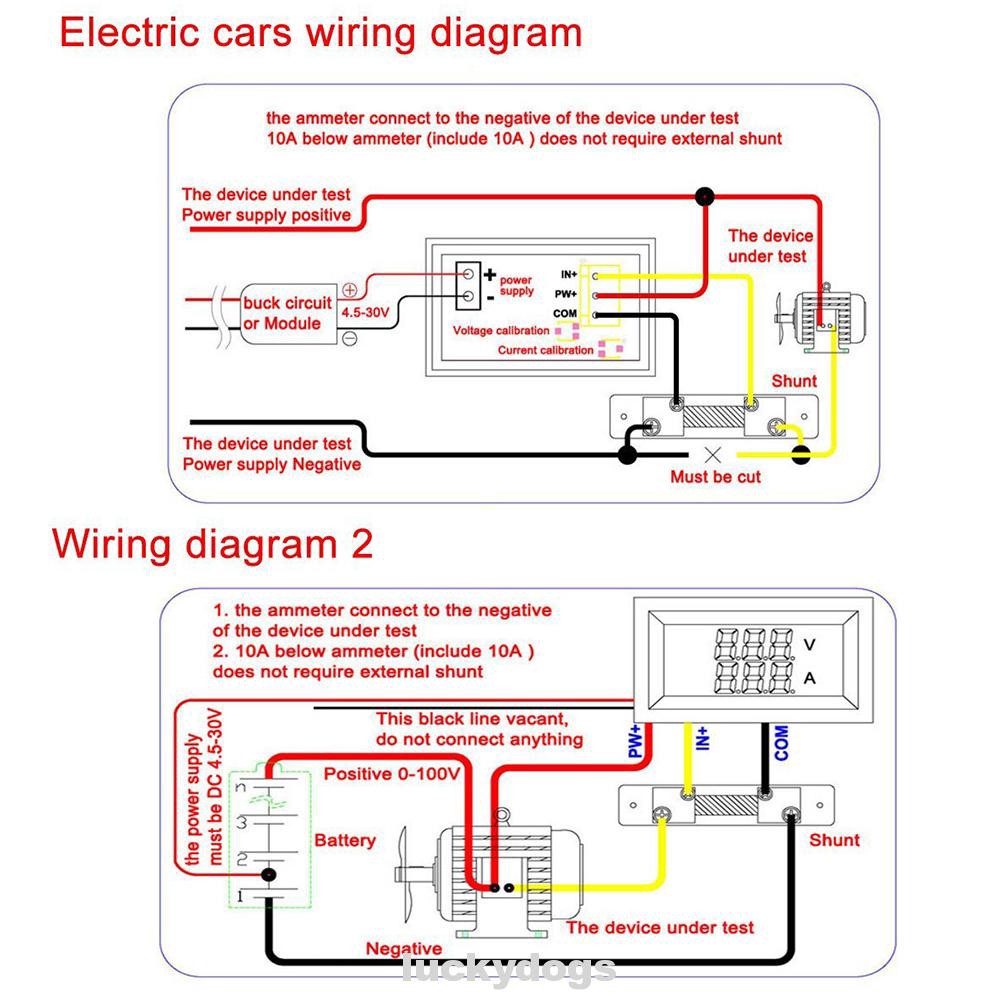 DC 100V 10A Digital Dual Display Easy To Use Ammeter Volt Measurement ...