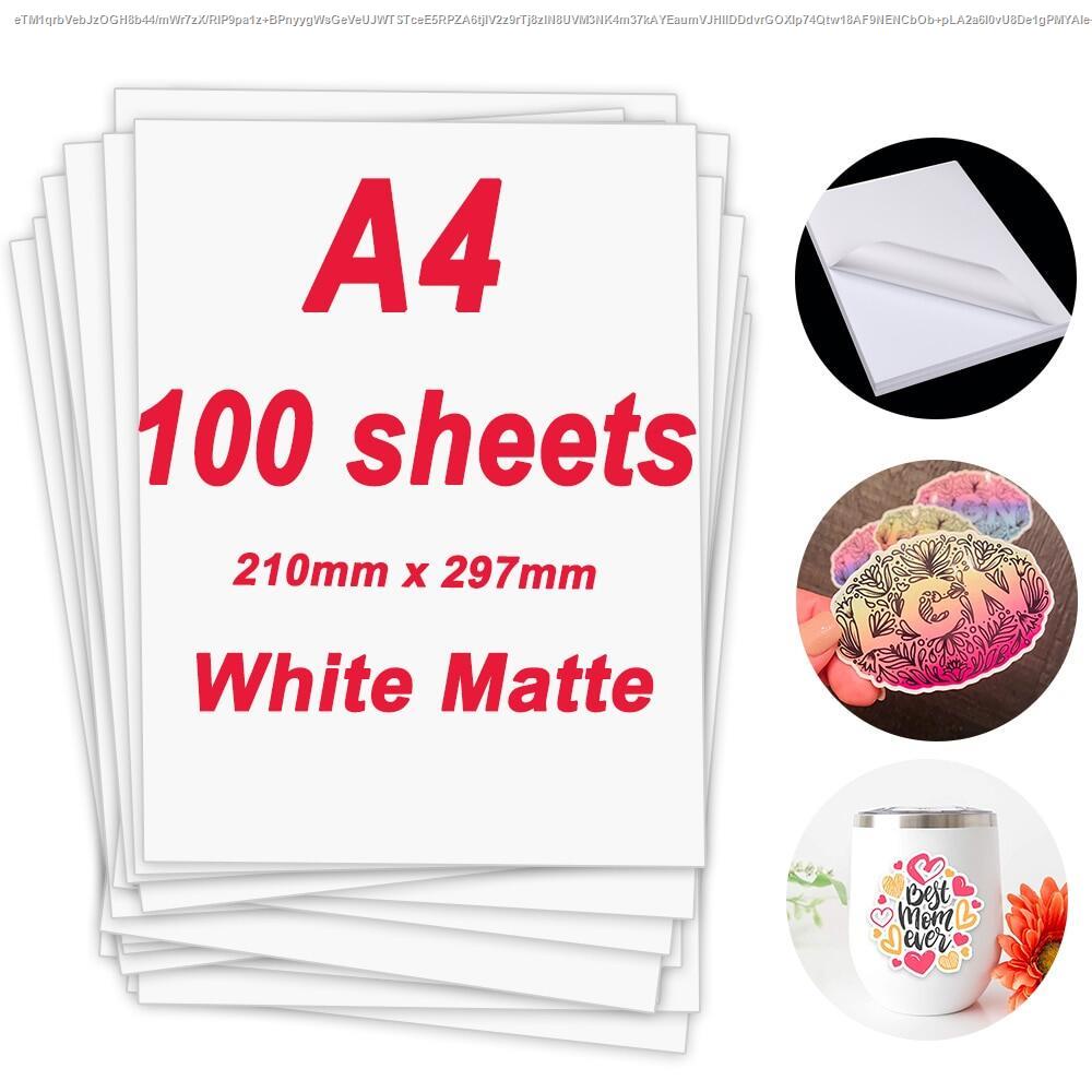 Unismar 60 100 Sheets A4 Matte Printable Vinyl Sticker Paper Waterproof 