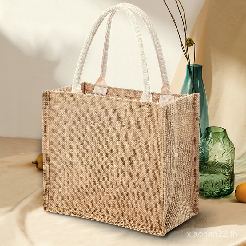 DIY Handbag Woemn Jute Bag Tote bag Plain Hand Painted DIY beg wanita ...