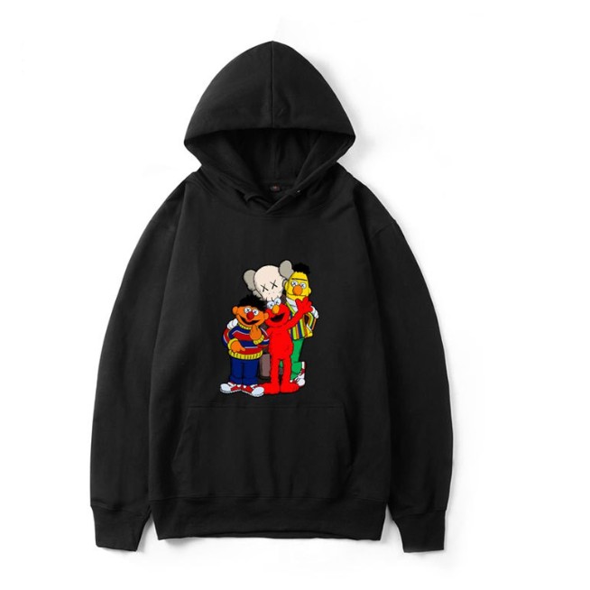 KAWS Sweater Hoodie Kaws Sesame Street Elmo Original Jaket Outerwear ...