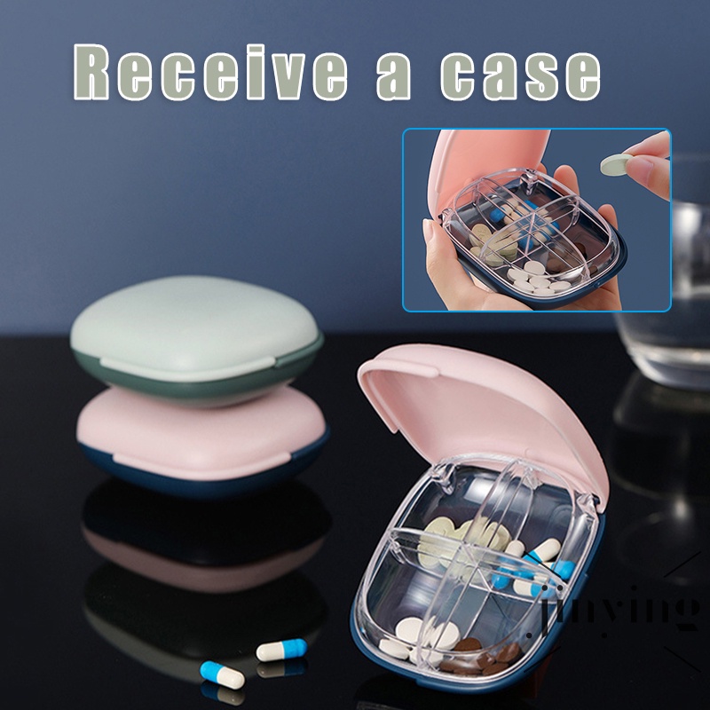 Portable Pills Storage Box 4 Grid Travelling Drug Dispenser Organizer ...