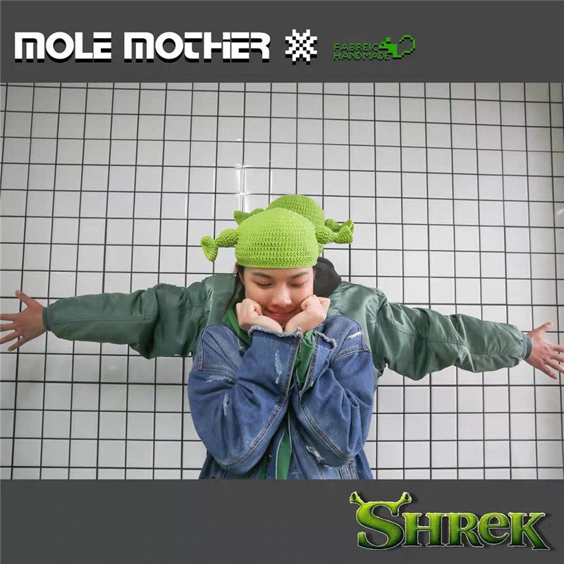 Zhang Laosan กับหมวกแบบเดียวกัน หมวกไหมพรมสีเขียวอ่อน หนวดเคราเชร็คสตรอ ...