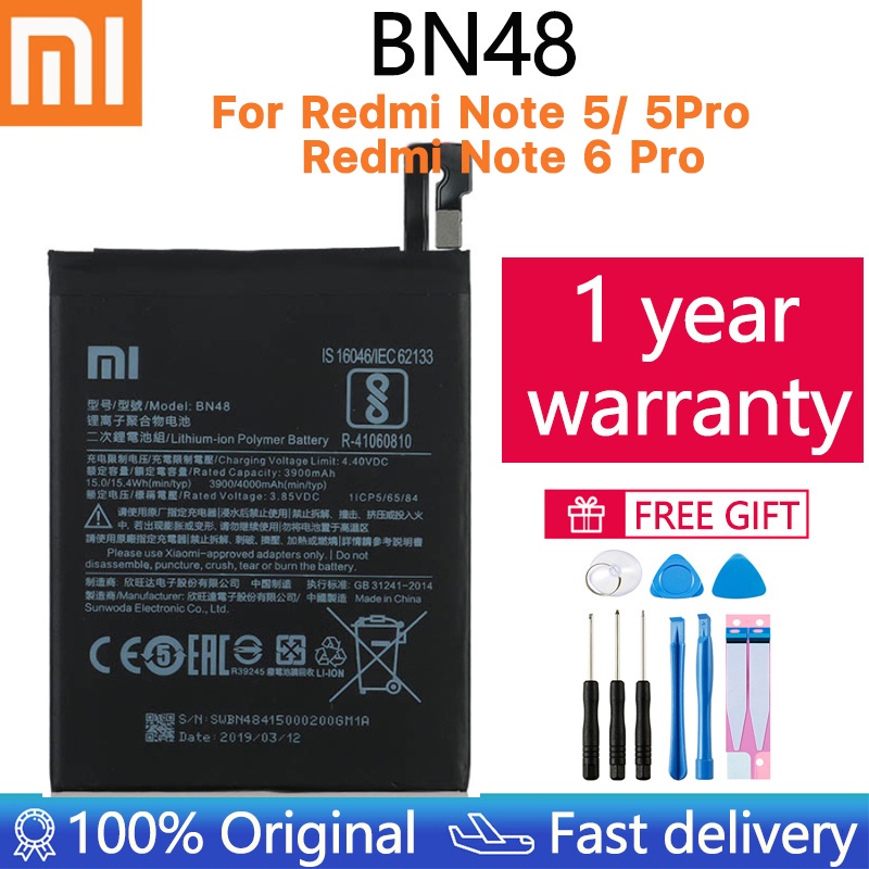 Original Quality Battery BN48 For Xiaomi Redmi Note 6 Pro Battery ...