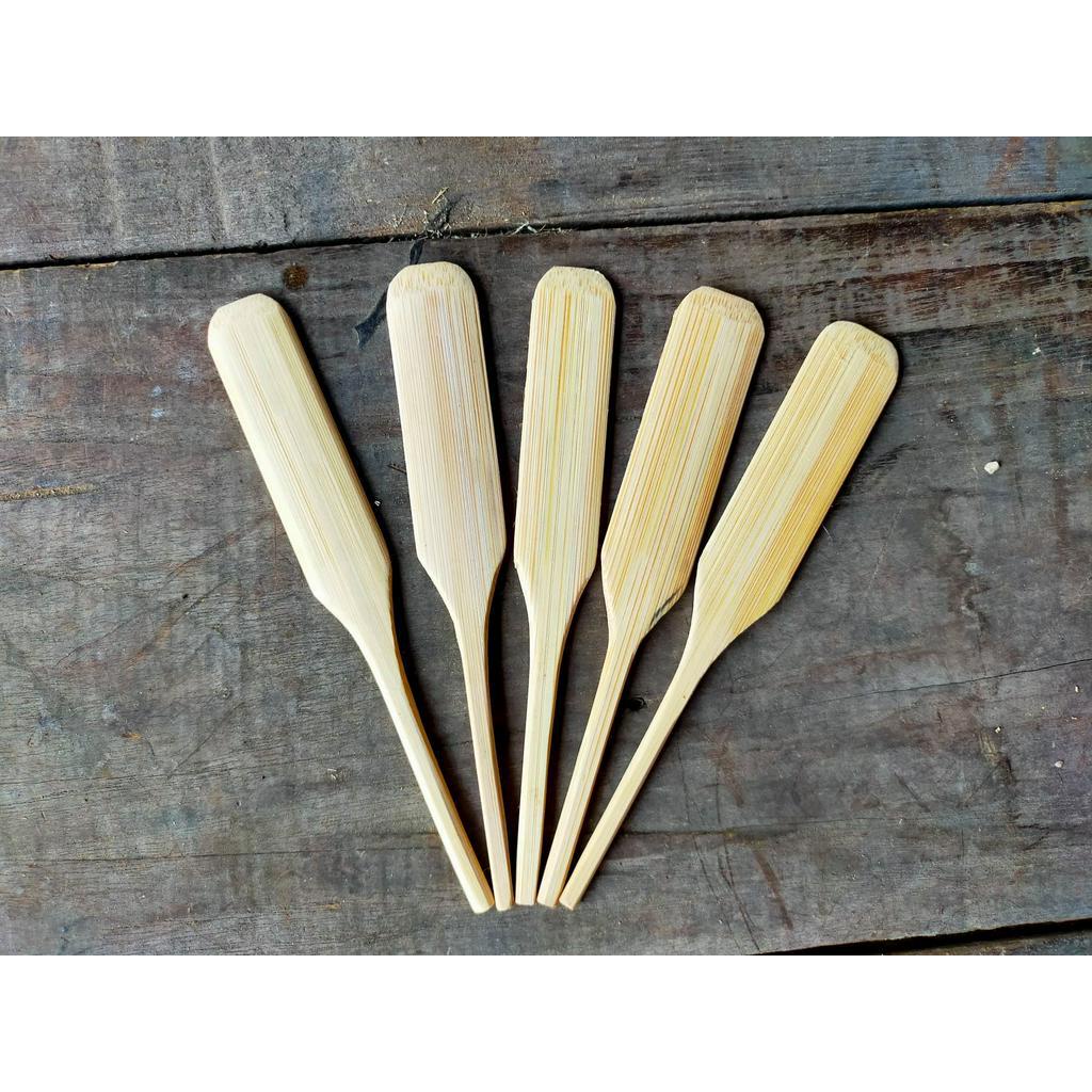 ไม้พายปาดแว็กซ์ ไม้พายจิ๋ว ความยาว 13 cm. ไม้แคะขนมถ้วย ไม้พายไม้ไผ่ ...