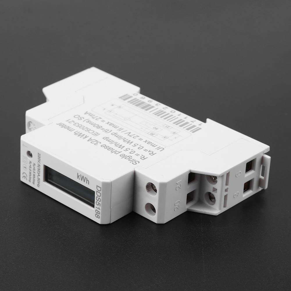 Digital LCD 220V Single phase DIN-Rail Electric Meter 5-32A Electronic ...
