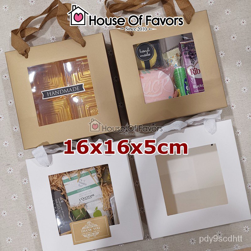 25pcs 16x16x5cm Gift Box With String Window Mooncake Retail Packaging ...